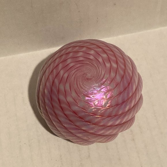 OBG | Art | Vintage Obg Art Glass Iridescent Pink Paperweight | Poshmark